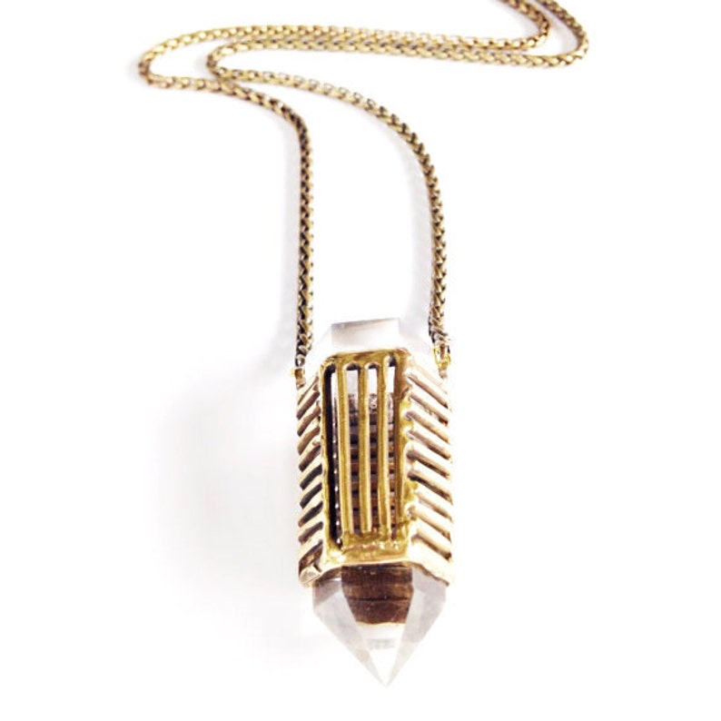 Crystal Cage Necklace - Bar Style - Etsy