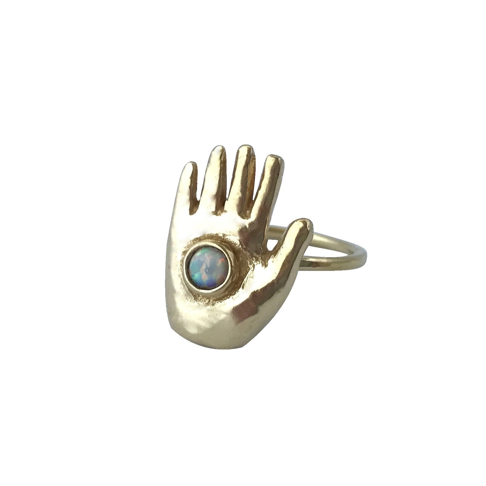 Giver Ring With Opal // Opal Hand Ring Palmistry Hand Amulet - Etsy