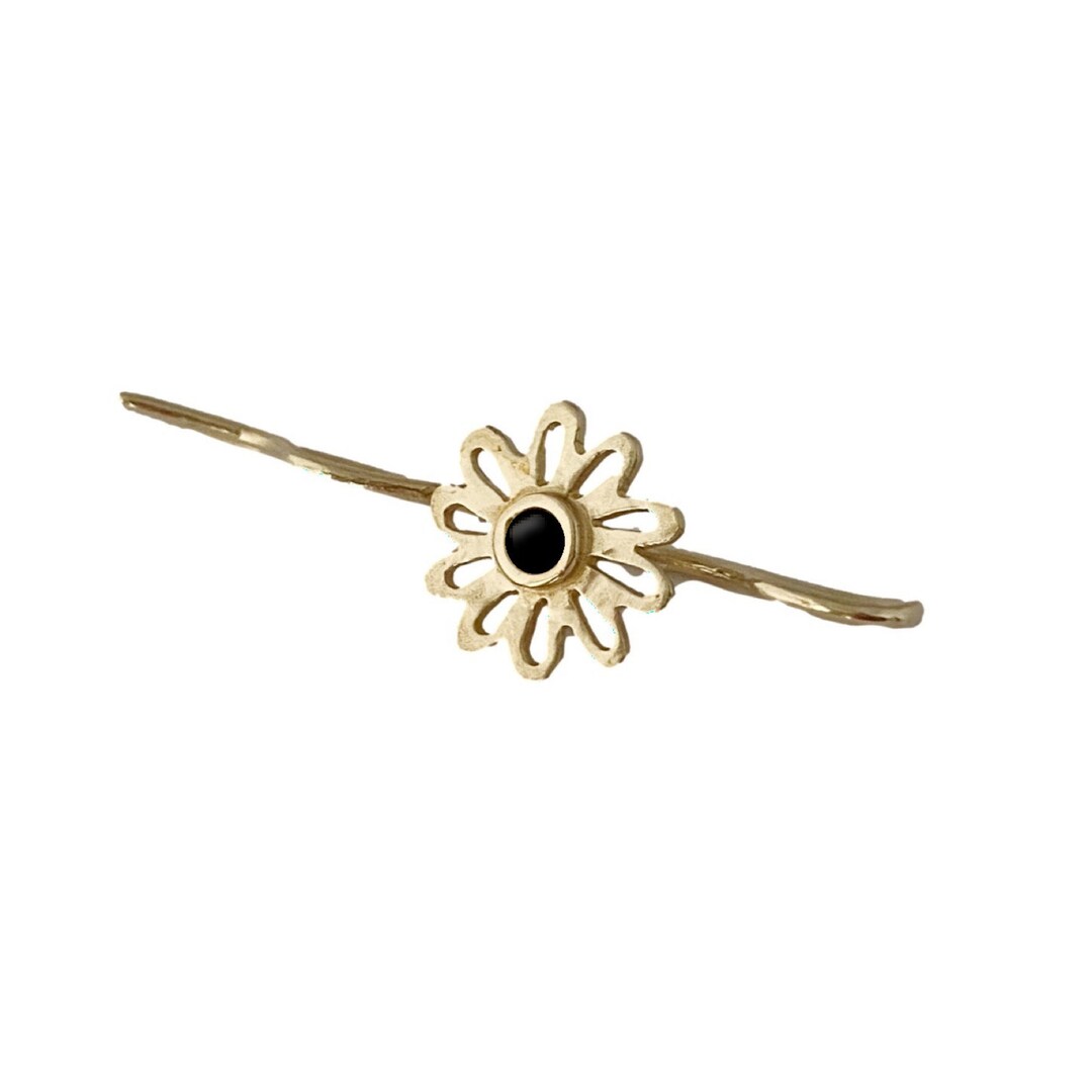 Flower Bobby Pin With Black Onyx - Etsy