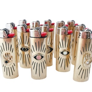 Vision Lighter Case With Opal // Evil Eye, All Seeing Eye, Brass ...