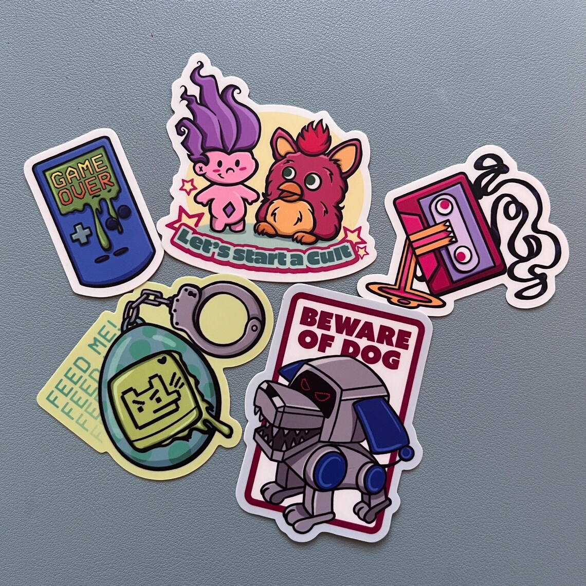 90's Nostalgic 5-piece Sticker Pack, Retro Fun, Vinyl Waterproof ...