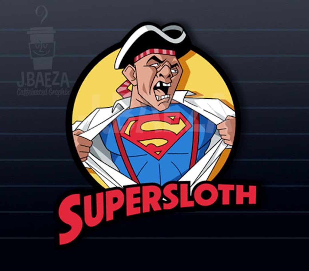 The Goonies Sloth as Superman the Animated Series Sticker - Etsy
