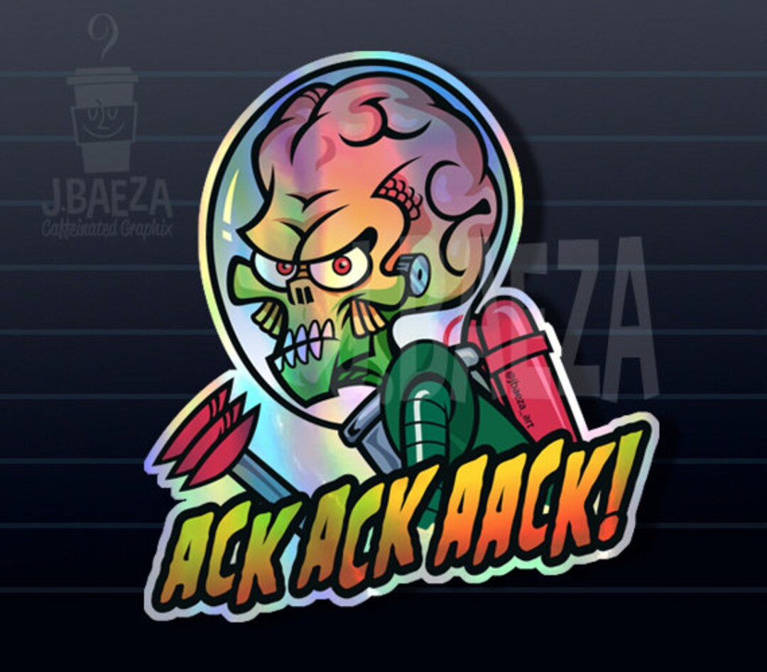 Mars Attacks! Holographic Decal Sticker Martian - Etsy