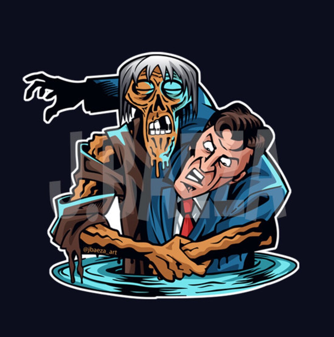 EC Comics Tribute Zombie & Drowning Prey Sticker - Etsy