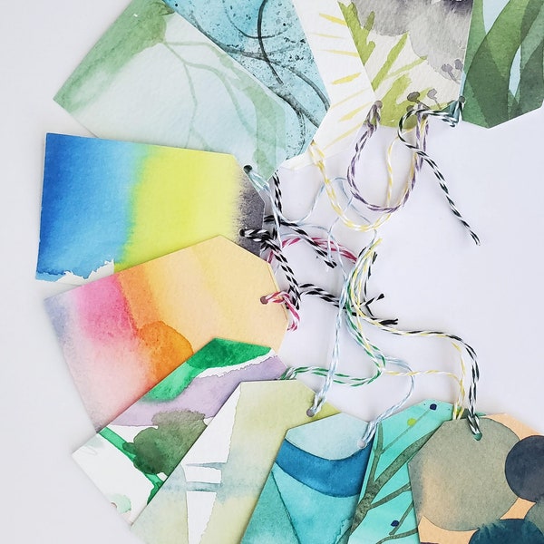 Watercolor Tags - Etsy