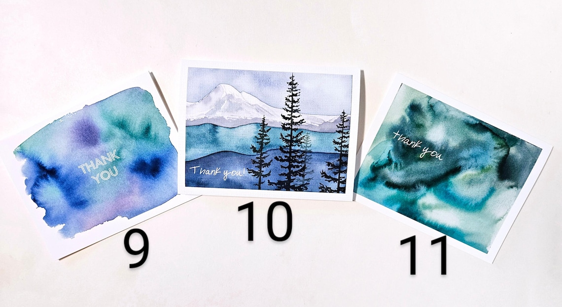 Thank You Greeting Cards - Choose From Assorted Watercolor ...