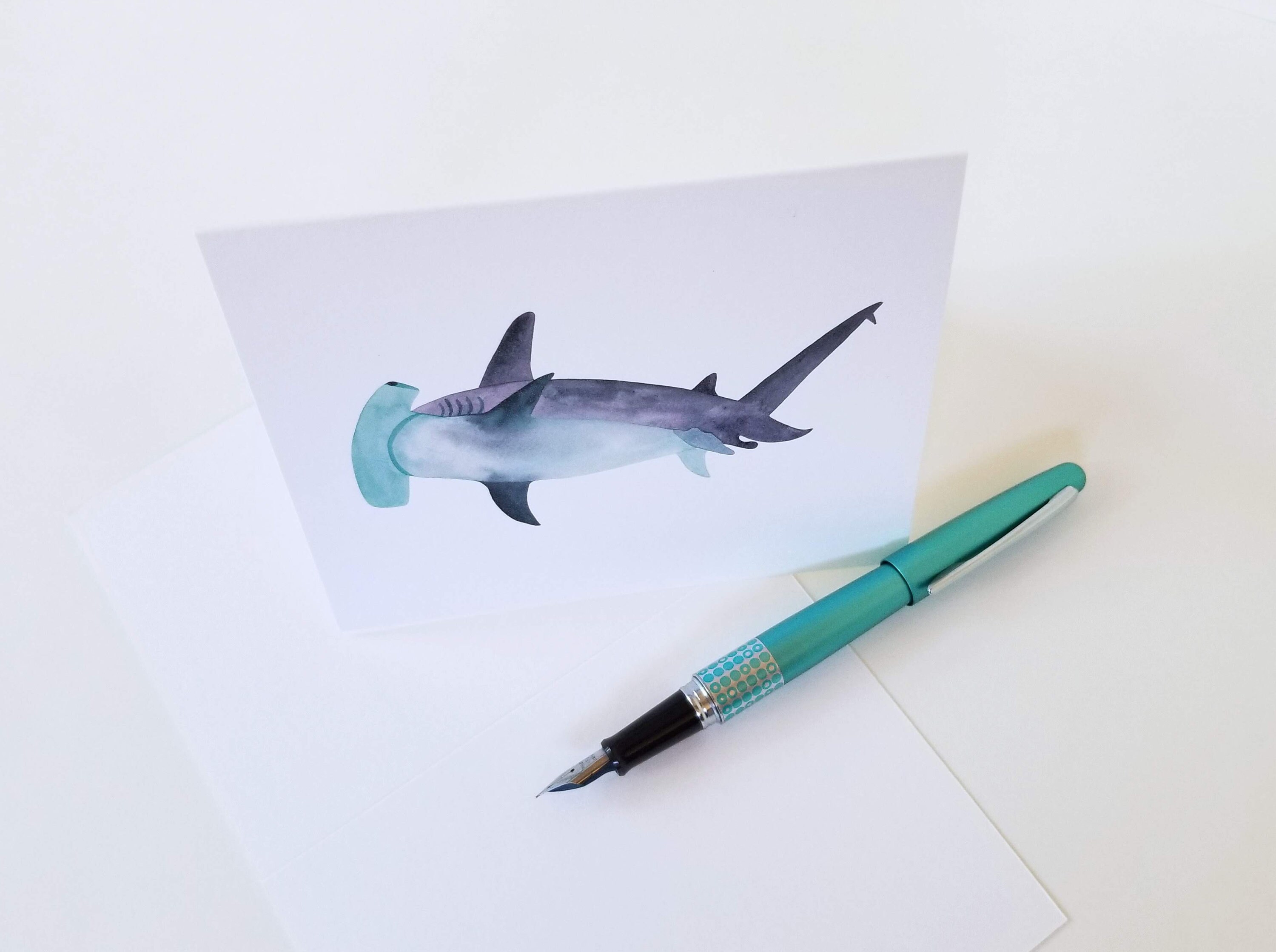 Sharks Watercolor - Blank Greeting Cards - Boxed Set of 6 Prints - A2 ...