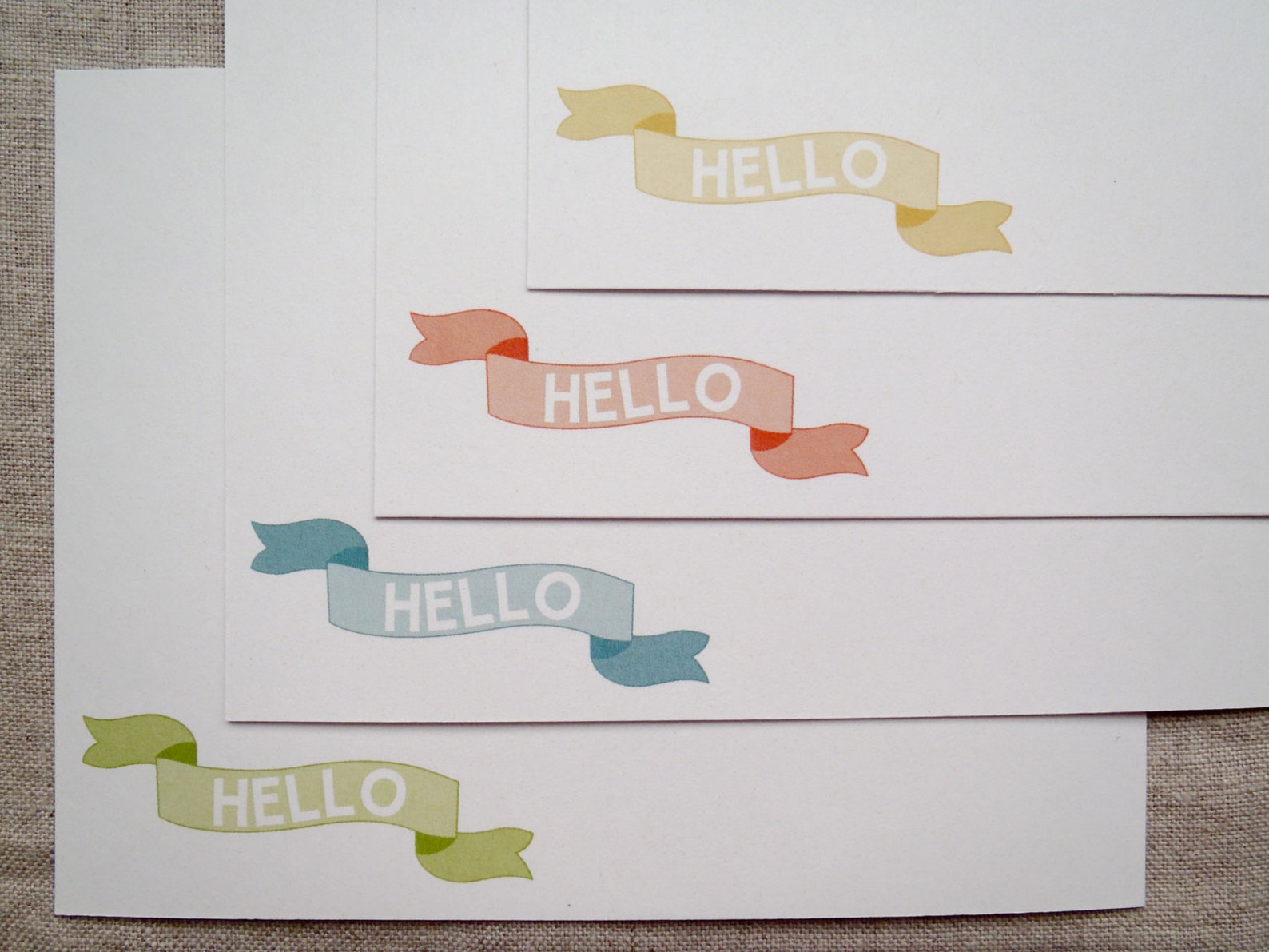 INSTANT DOWNLOAD Hello Banner Stationery Set DIY Print at Home - Etsy