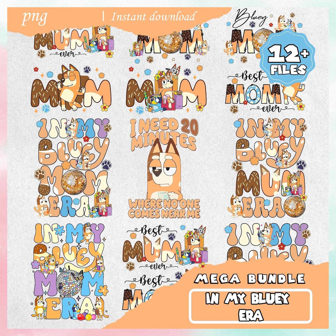 Bundle in My Blue Mom Era Png, Retro Blue Mom Png, Blue Family Png ...