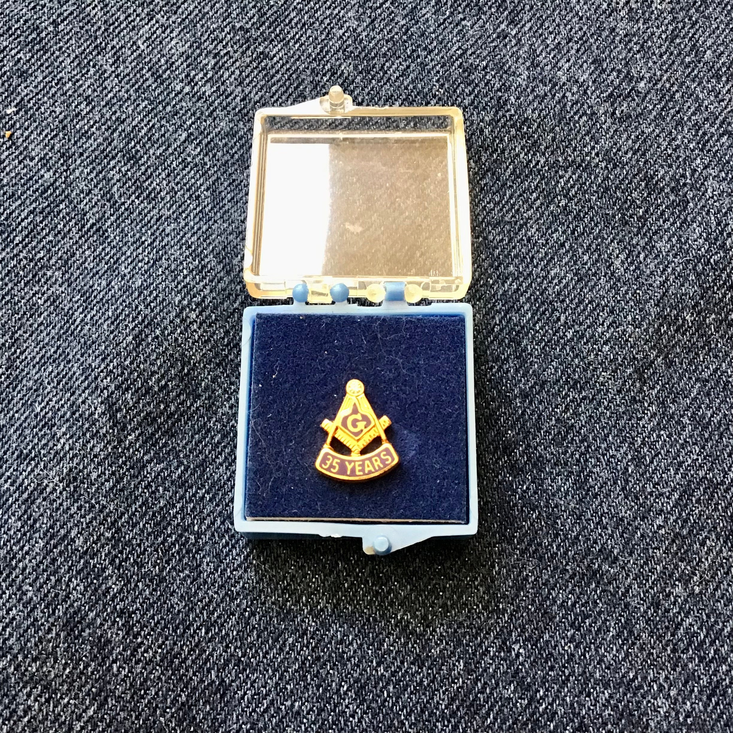 Vintage Masonic 25 Year Pin With Rhinestone - Etsy