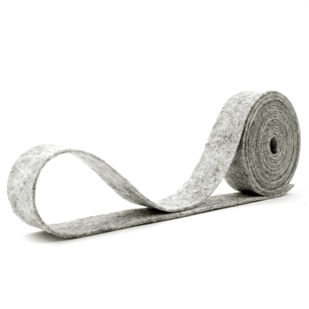 Wool Felt Ribbon - 100% Wool Felt in Color HEATHER GRAY - 3/4" X 2 ...