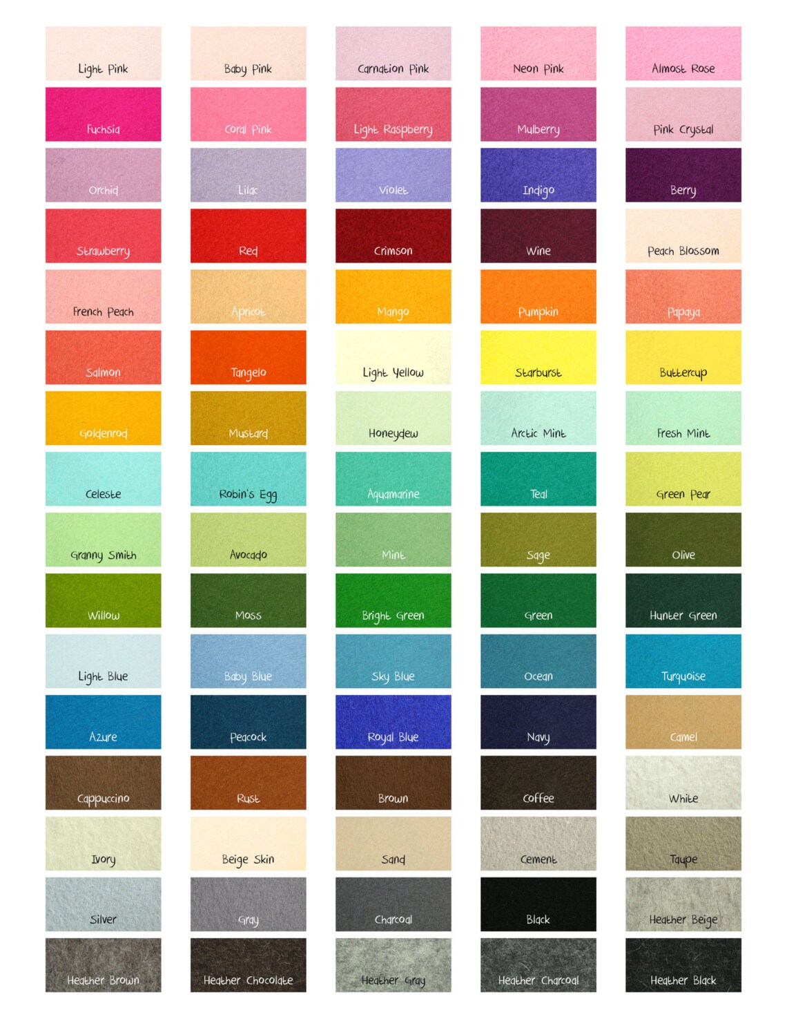 Wool Felt Variety Pack - 100% Wool Felt Bundle- Merino Wool Felt- 101 ...