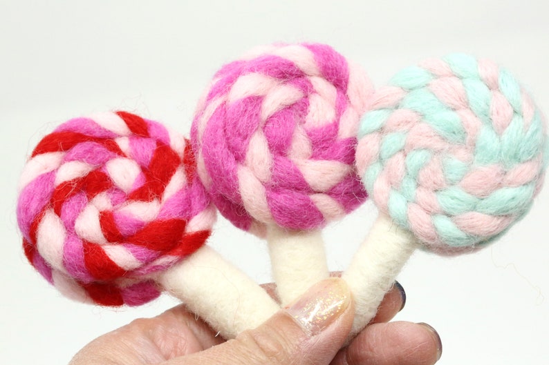 Red and Pink Felt Lollipop | Felt Lollipops - Heavenly Pink, Dark Pink ...
