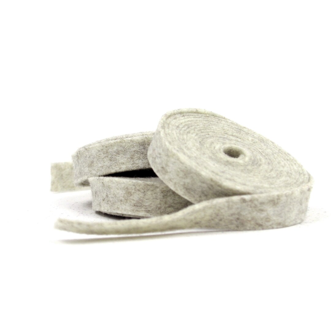Wool Felt Ribbon - 100% Wool Felt Ribbin in Color HEATHER BEIGE - 1/2 ...