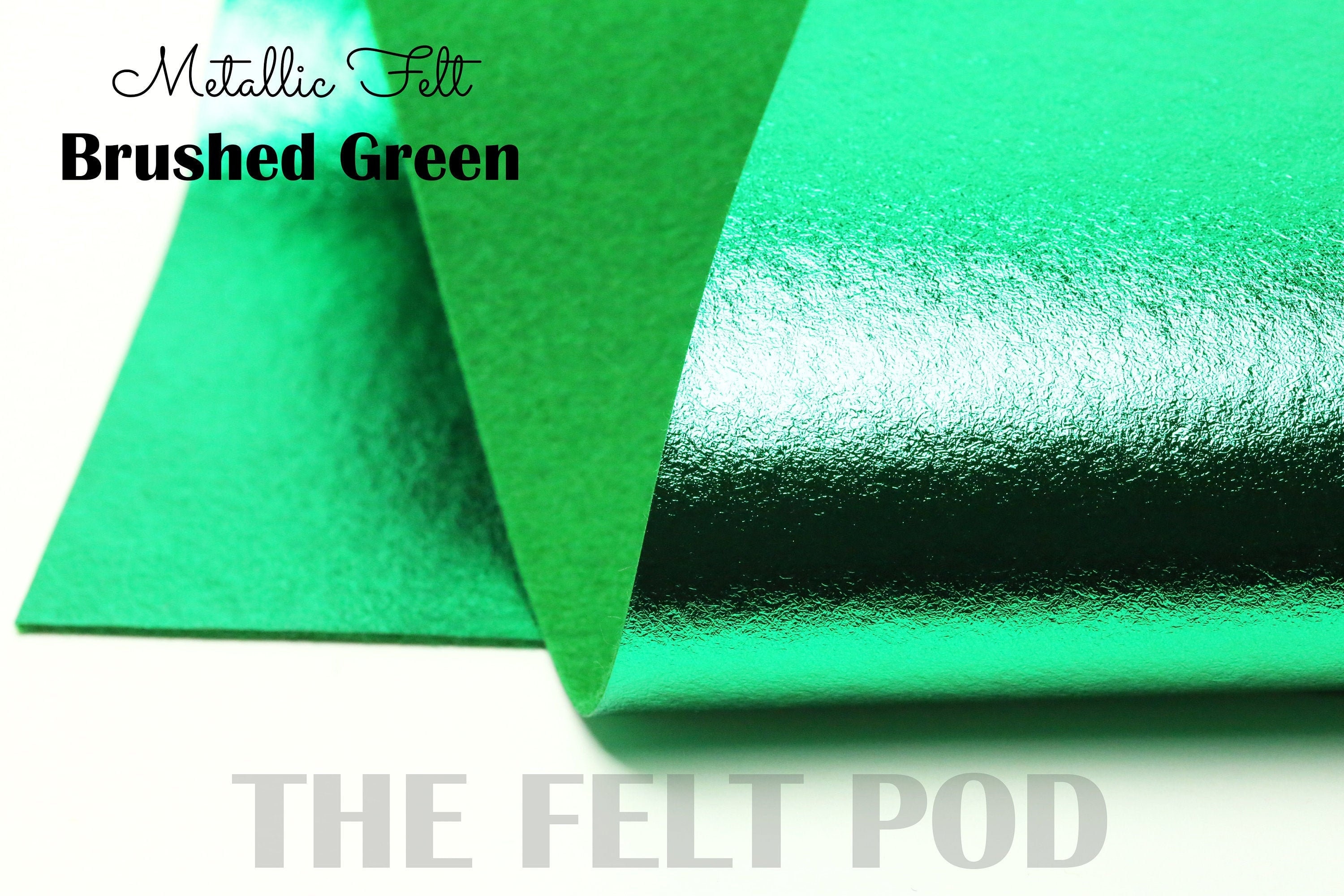 Metallic Felt BRUSHED GREEN Metallic Felt Wool Felt - Etsy Ireland