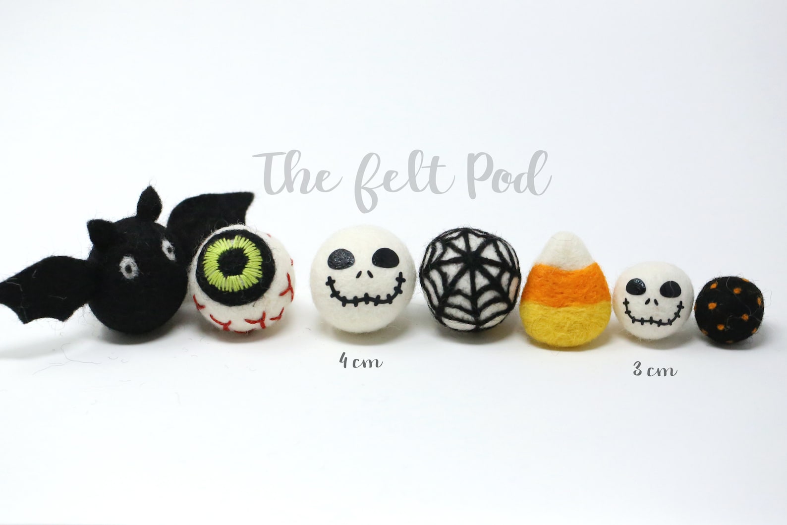 NEW COLORS Felt Skeleton Head | Felted Skeleton | Halloween Felt Shapes ...