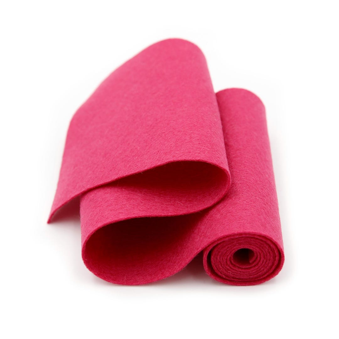 100 Percent Wool Felt Roll - Wool Felt Color LIGHT RASPBERRY - 5" X 36 ...