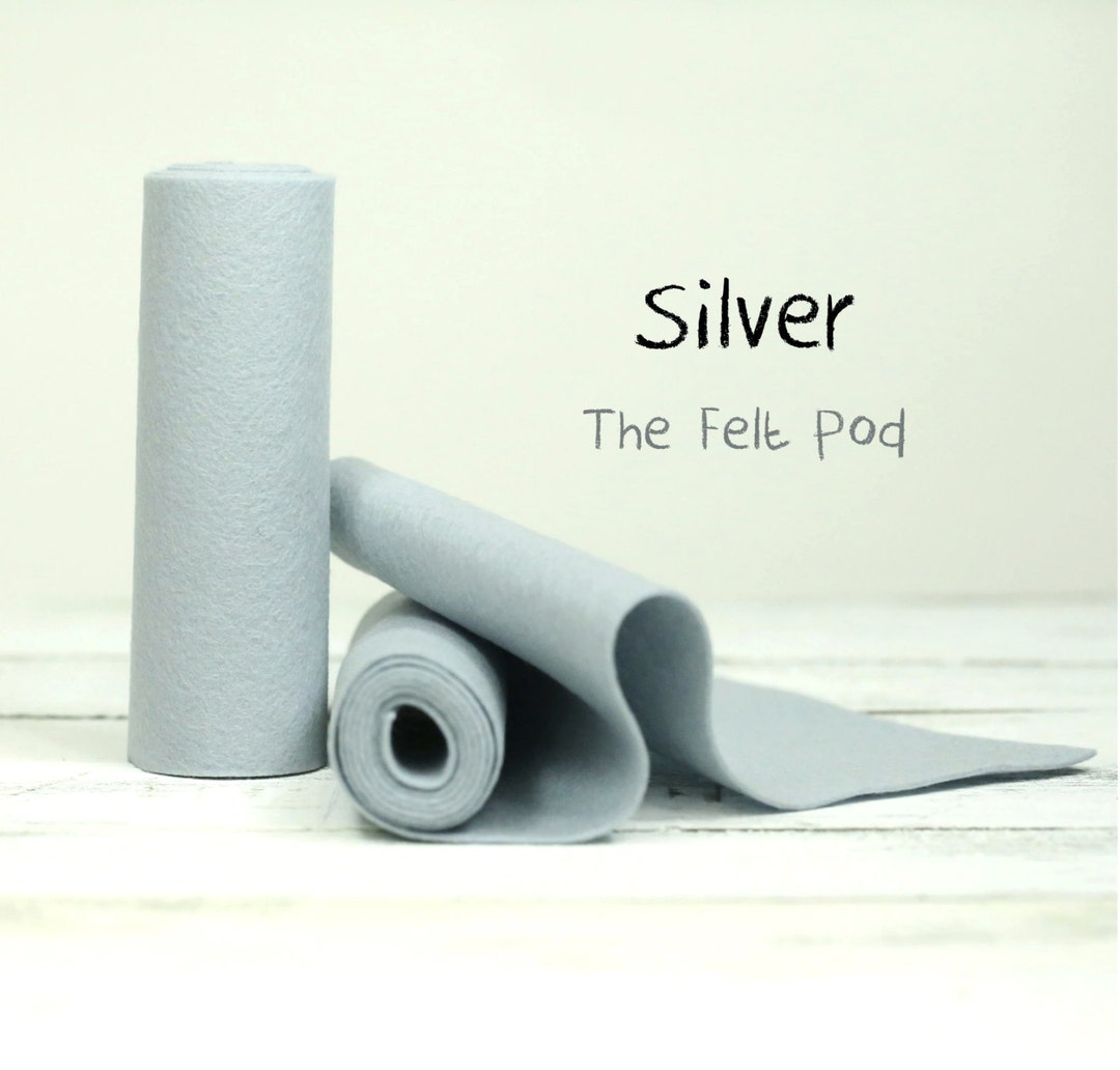 100 Percent Wool Felt Roll in Color SILVER 5 X 36 Wool Felt Roll Gray ...
