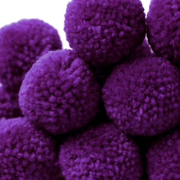 Purple Pom Poms - Etsy