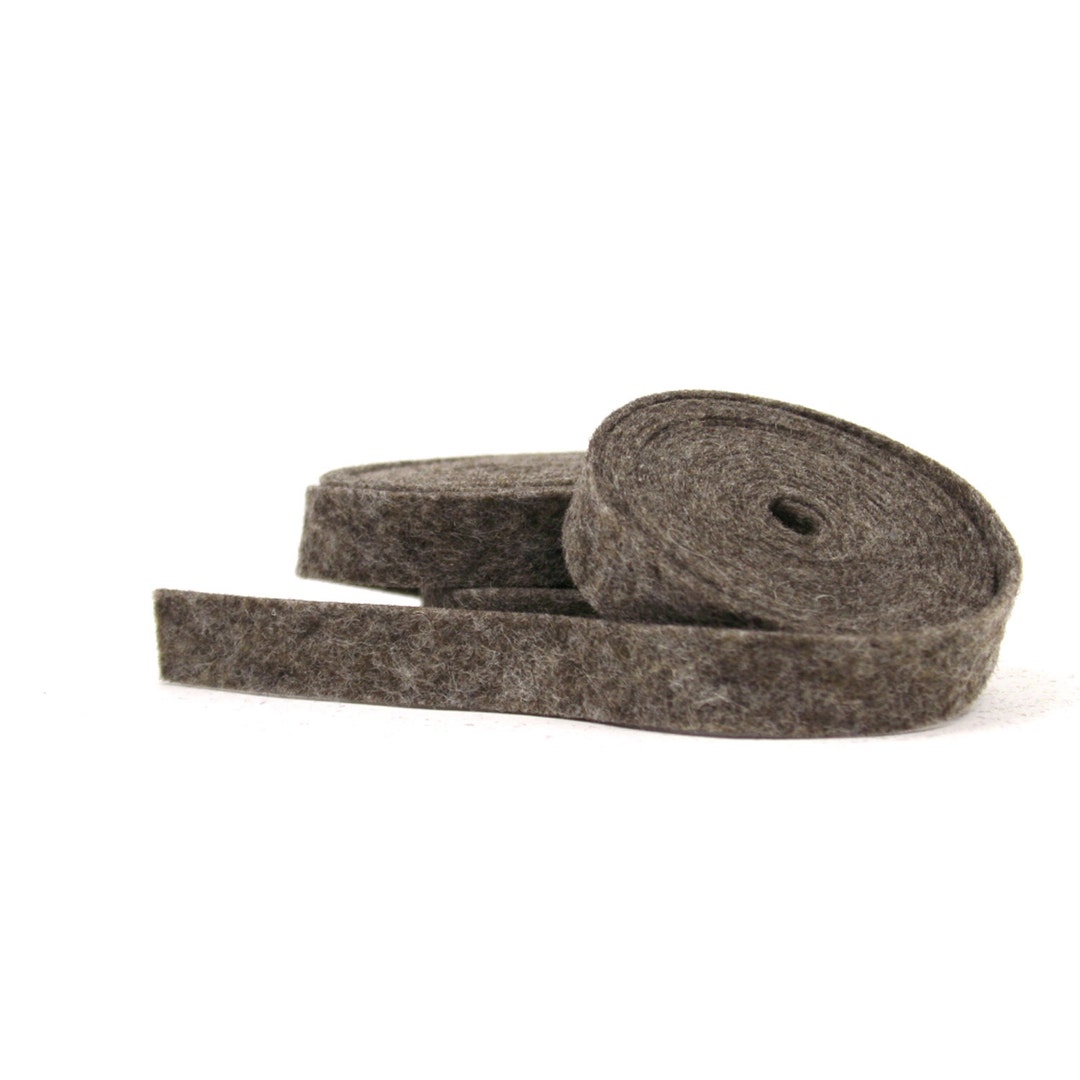 Wool Felt - 100 Percent Wool Felt Ribbon in Color HEATHER BROWN - 1/2 ...