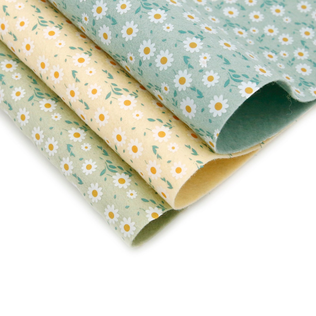 Merino Wool Felt | Printed Felt | Patterned Felt | DAISY FIELD Wool ...