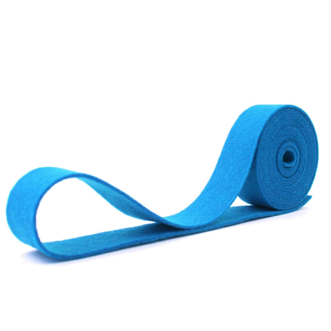 100 Percent Wool Felt Ribbon in Color AZURE - 3/4" X 2 Yards - Blue ...