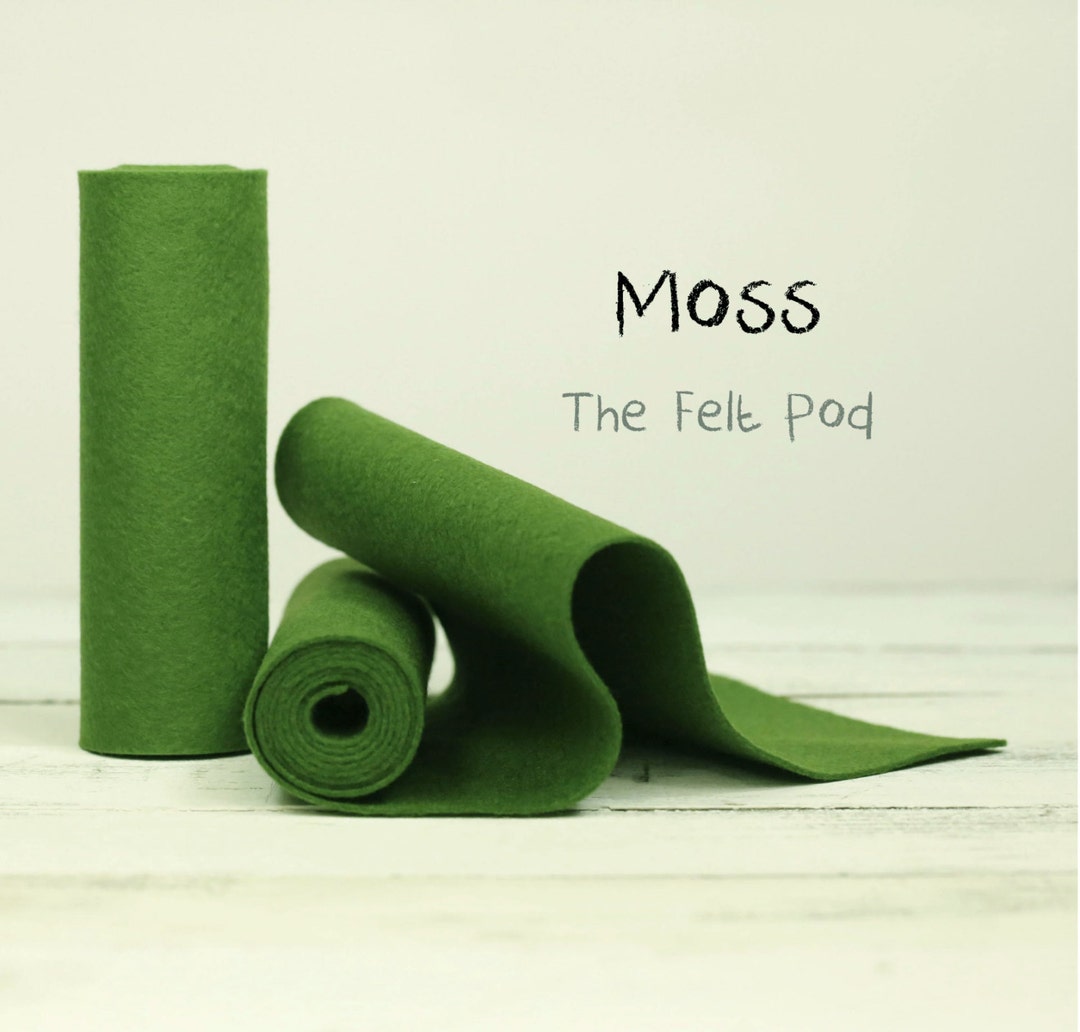 100 Percent Wool Felt Roll Wool Felt Color MOSS 5 X 36 Wool Felt 100% ...