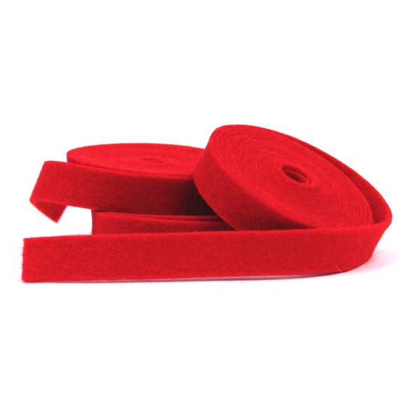 Wool Felt Ribbon 100% Wool Felt Ribbon in color RED 1/2 | Etsy