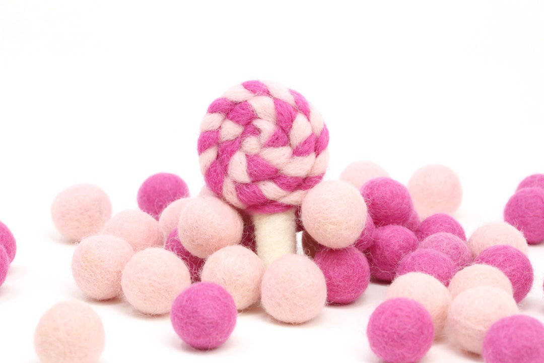 Pink Felt Lollipop | Felt Lollipops - Heavenly Pink and Dark Pink - Etsy