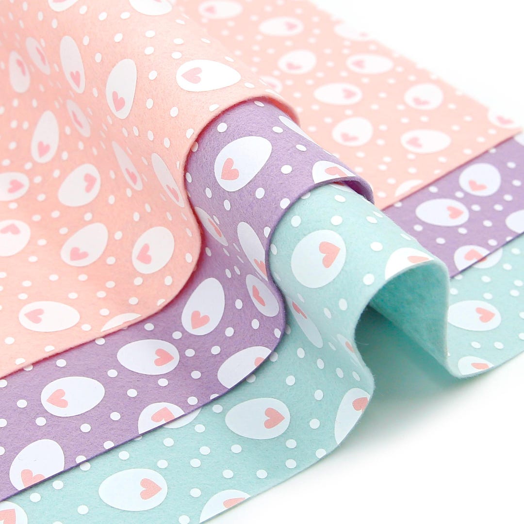 Merino Wool Felt | Printed Felt | Patterned Felt | EGGSTRA LOVE Wool ...