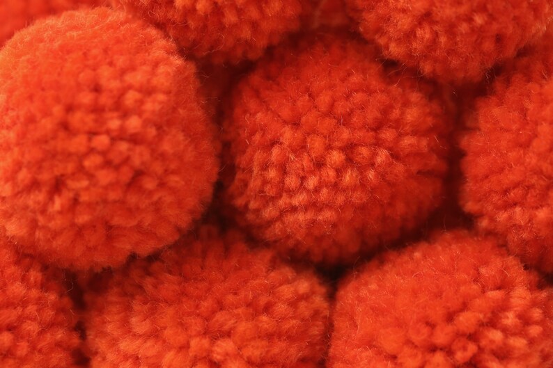 Yarn Poms P35 RED ORANGE Yarn Pom Pom - Etsy