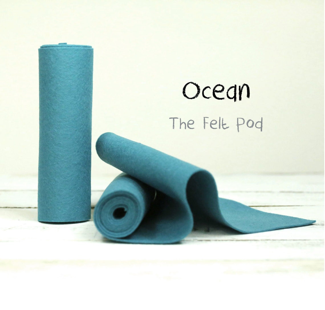 100 Percent Wool Felt Roll in Color OCEAN 5 X 36 | Etsy