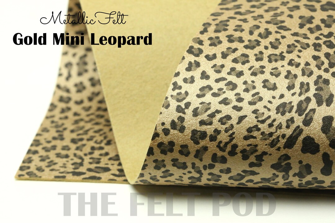 Metallic Felt - Brushed GOLD MINI LEOPARD Felt - Wool Felt - Metallic ...