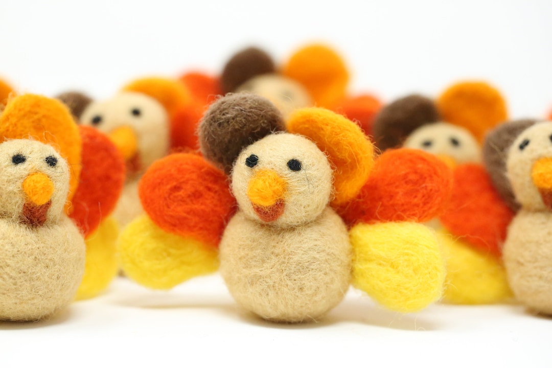 Felt Turkey | Felted Turkey | Felt Shapes | Thanksgiving Felt Shapes - Etsy