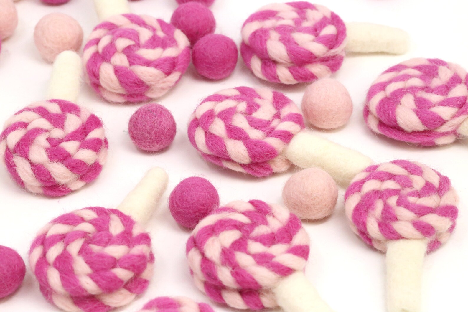 Pink Felt Lollipop | Felt Lollipops - Heavenly Pink and Dark Pink - Etsy