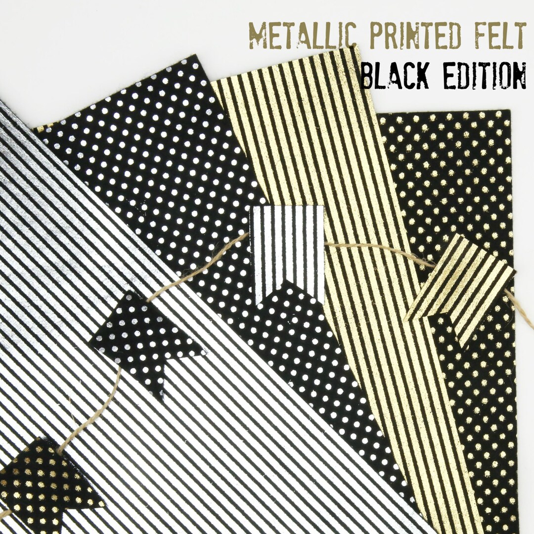 Printed Felt // Metallic Printed Wool Felt // Metallic Printed Wool ...