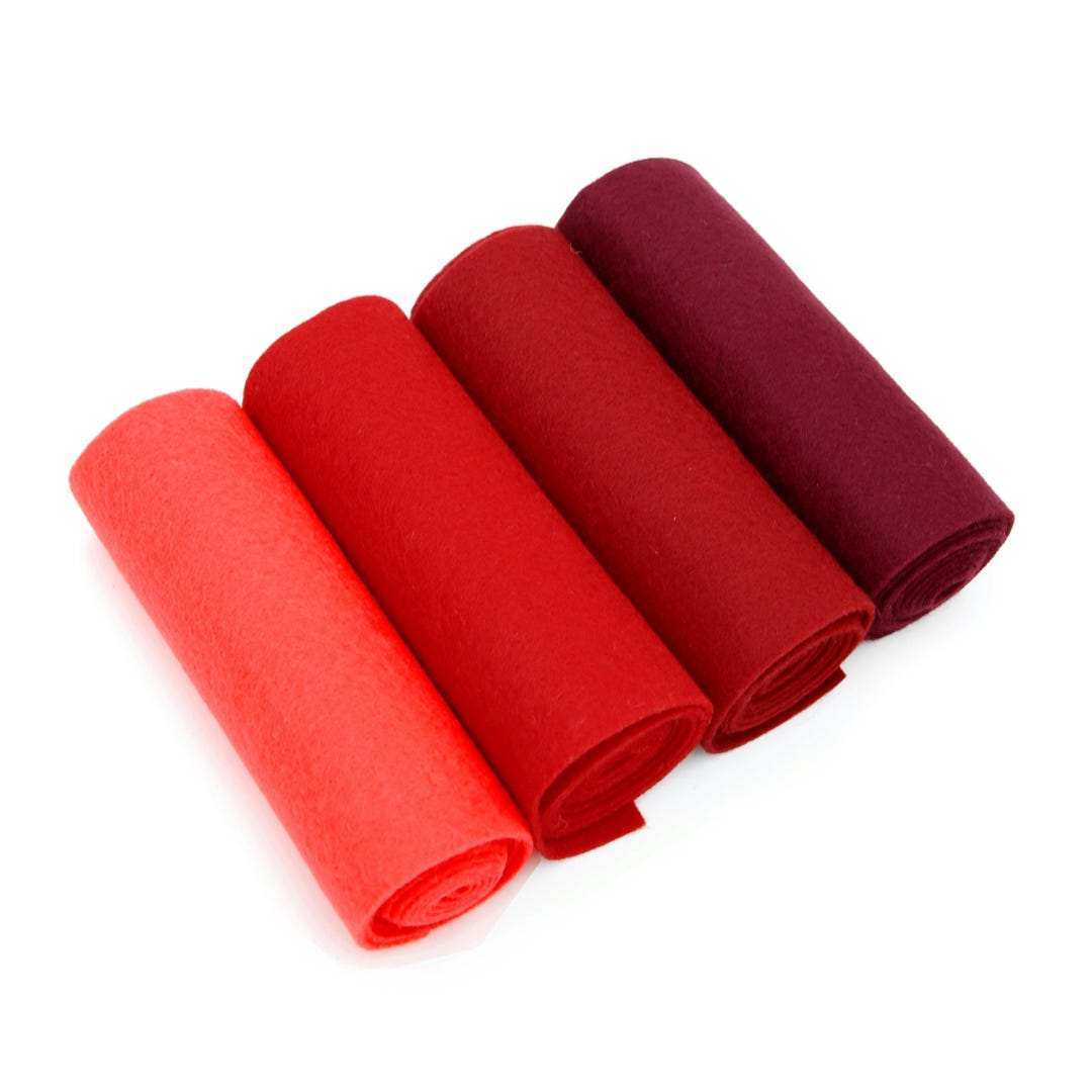 Red Wool Felt Roll - 100% Wool Felt - 5" X 36" Wool Felt Roll - Merino ...