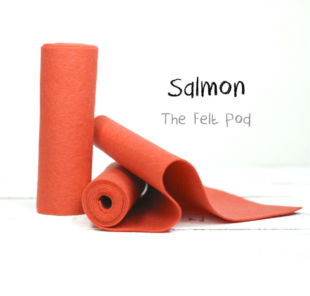 Wool Felt in Color SALMON 100% Wool Felt Pure Wool Felt Merino Wool 100 ...