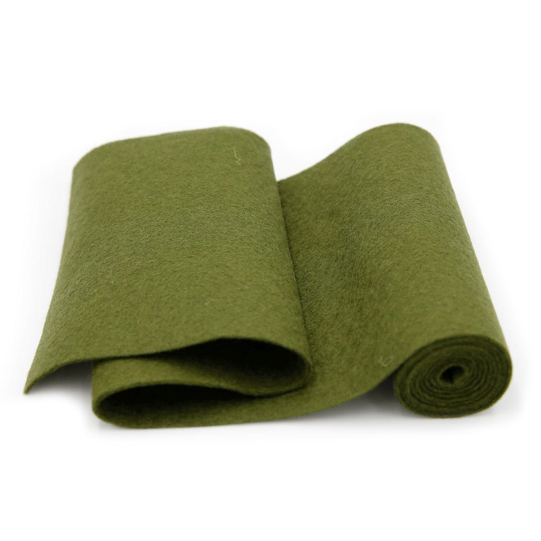 Wool Felt Roll - 100% Wool Felt in Color OLIVE - 5" X 36" Wool Felt ...
