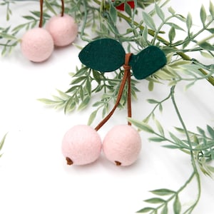 Felt Cherries | Felted Cherry | Felt Shape for Felt Garland | Felt ...