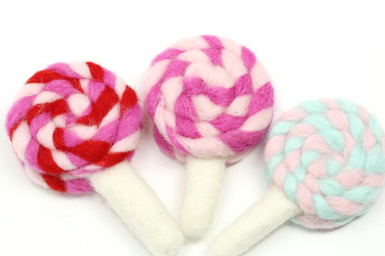 Red and Pink Felt Lollipop | Felt Lollipops - Heavenly Pink, Dark Pink ...