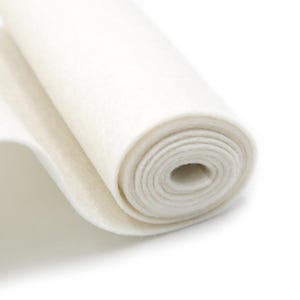Wool Felt Roll - 100% Wool Felt in Color WHITE - 5" X 36" Wool Felt ...