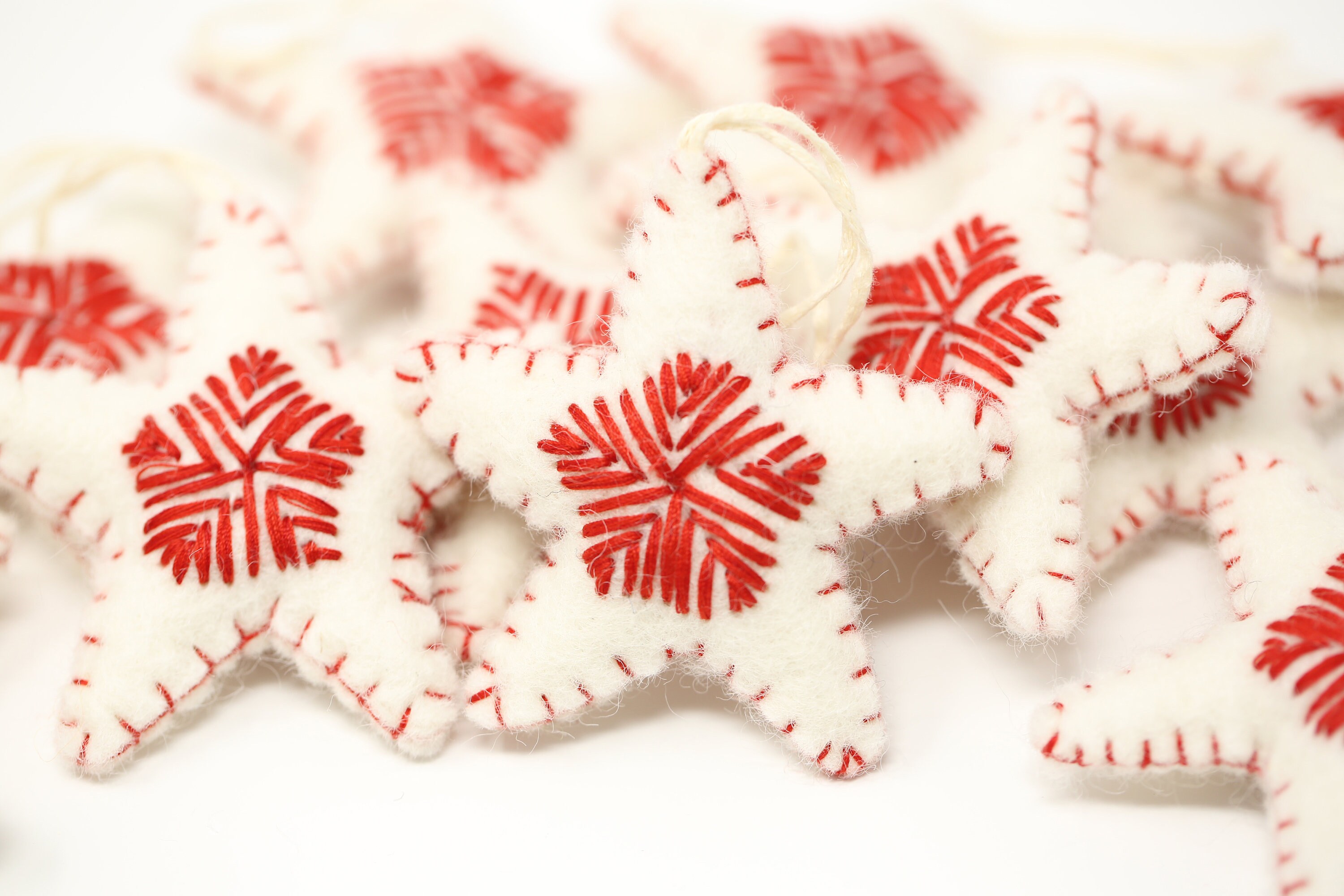 Embroidered Star Ornament | Christmas Ornament | Felt Oranament - Etsy