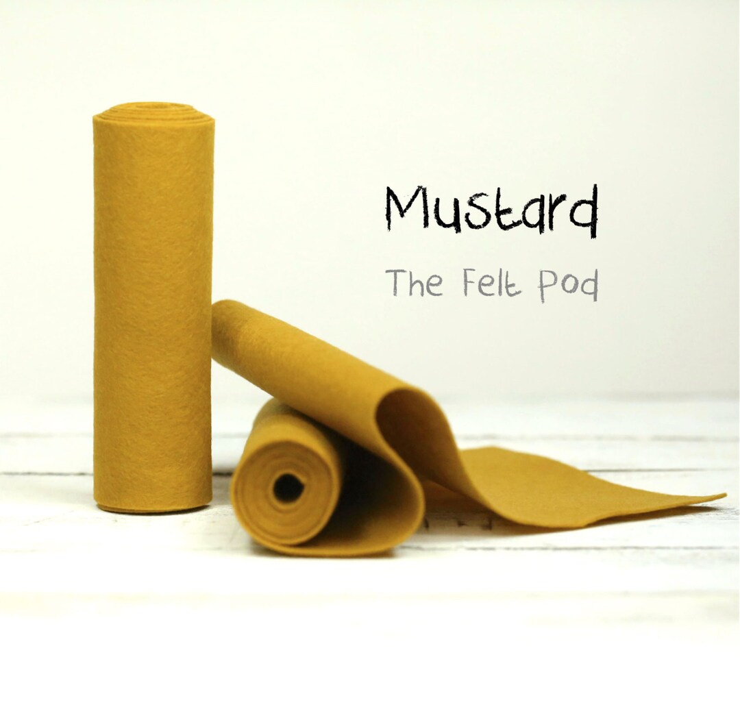 Wool Felt Roll in Color MUSTARD 100% Wool Felt 5 X 36 Wool Felt Yellow ...