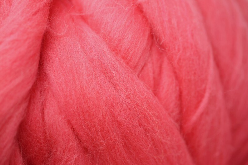 Merino Wool Roving 21 Micron Pink Roving | Wet Felting | Needle Felting ...