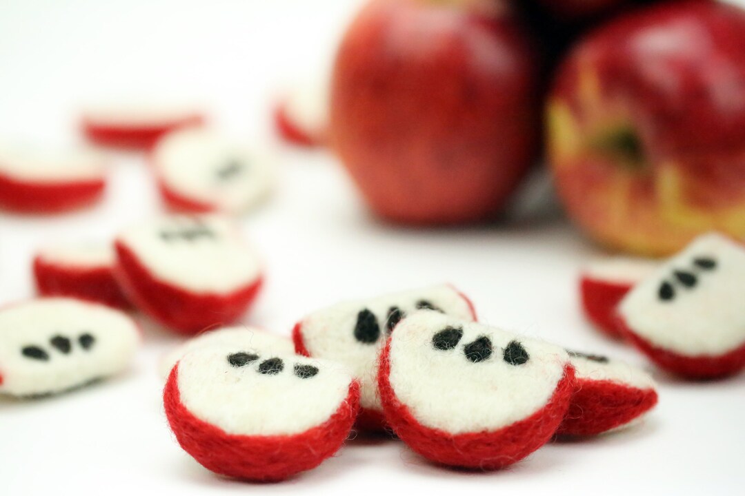 Felt Apples // Felt Summer Fruits // Felt Apple Slices - Etsy