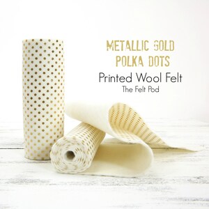 Metallic Gold Printed Felt // Metallic Gold Tinsel Felt // Metallic ...