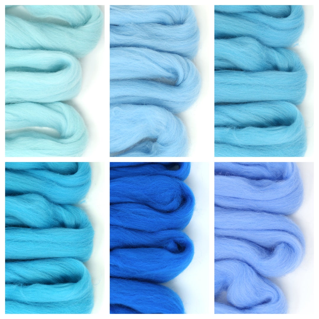 Merino Wool Roving 21 Micron Blue Wool Roving Wet Felting Wool Needle ...