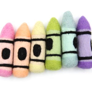 Pastel Felt Crayons | Felt Shapes | Felted Crayons - 6 Colors Available ...