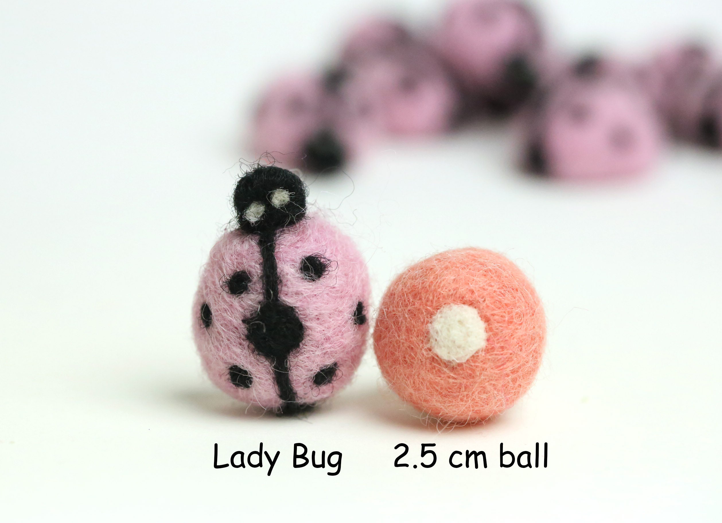 Felt Lady Bugs Red Felt Lady Bugs Pink Felt Lady Bugs | Etsy